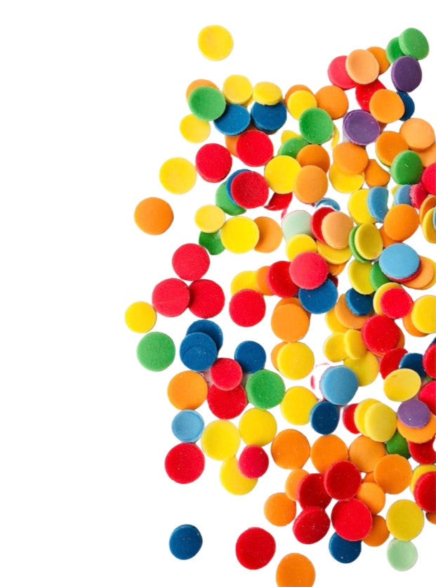 Edible Confetti/Sprinkles. Primary bold/rainbow. – Cake Darlings